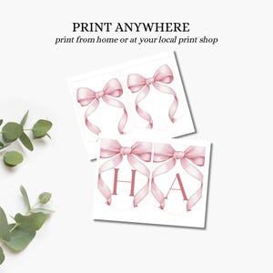 Pink Bow First Birthday Party Garland Happy Birthday Banner Girl 1st ...
