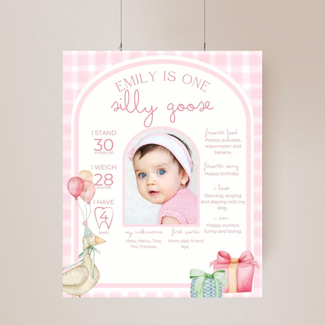 One Silly Goose Birthday Milestone Sign Editable Silly Goose Party ...
