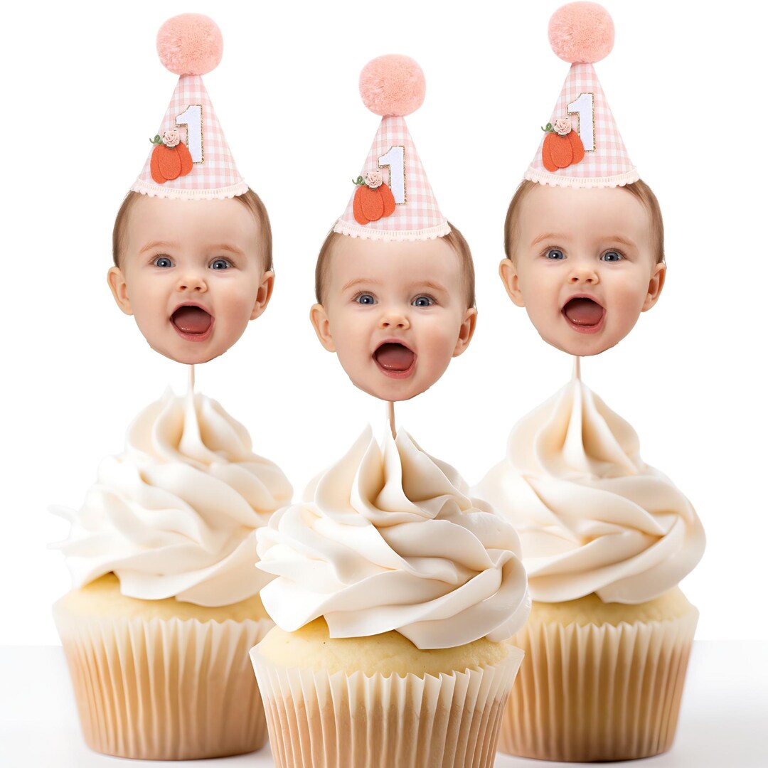 Cupcake Topper Our Little Pumpkin First Birthday Photo Cupcake Topper ...