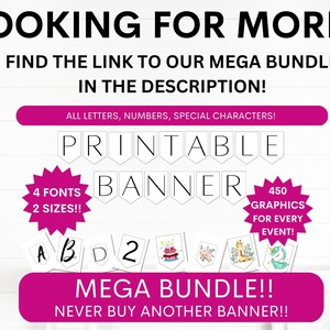 Custom Printable PDF BANNER, Printable Alphabet Letter Banner ...