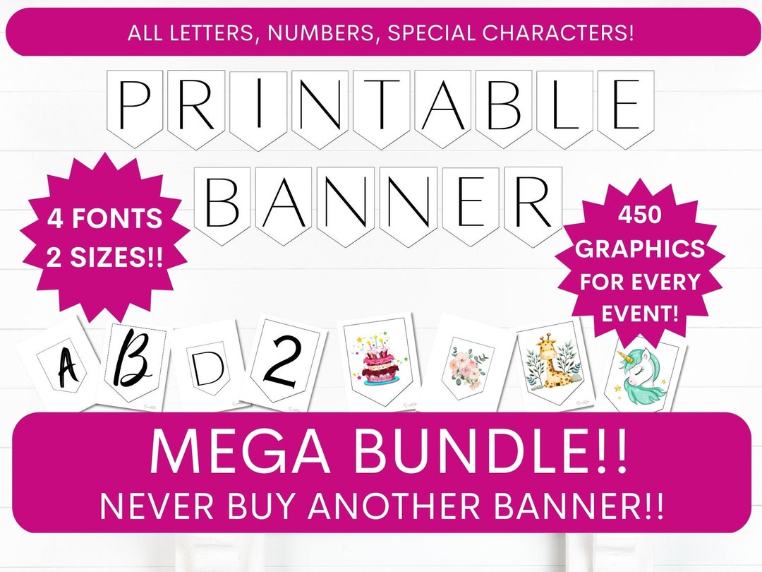 DIY Printable Banner Template Alphabet Letter Banner Bunting Banner ...