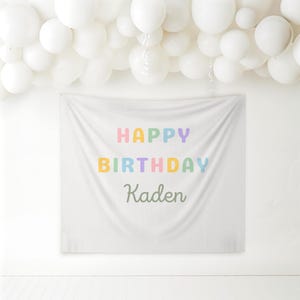 Personalized Birthday Name Flag Custom Birthday Banner Fabric Sign ...