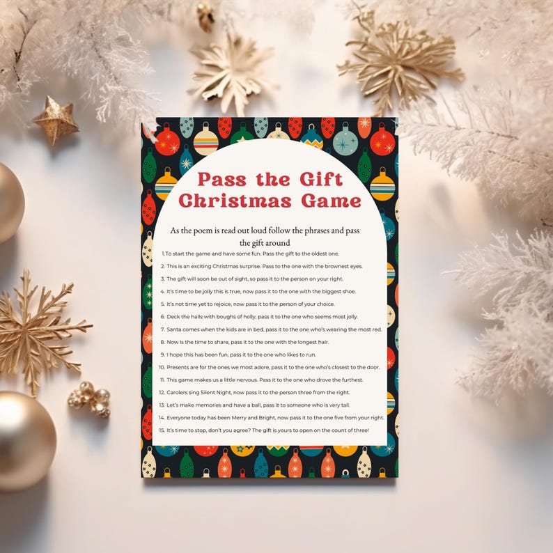 Christmas Pass the Gift Game Office Christmas Party Games Printable ...