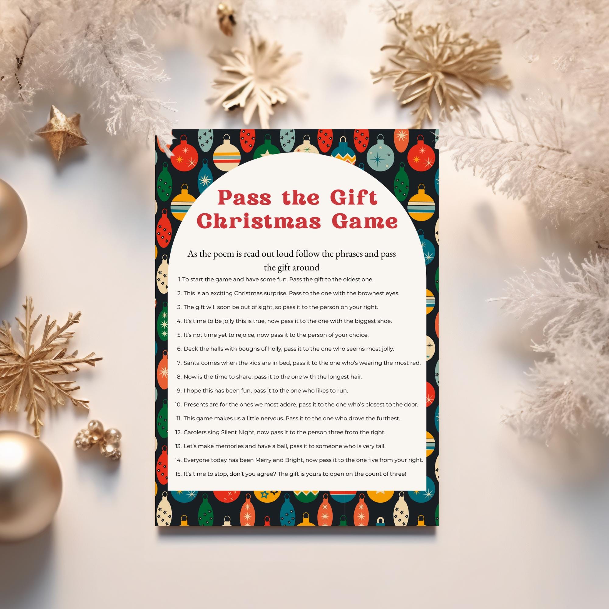 Christmas Pass the Gift Game Office Christmas Party Games Printable ...