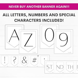 DIY Printable Banner Template Alphabet Letter Banner Bunting Banner ...