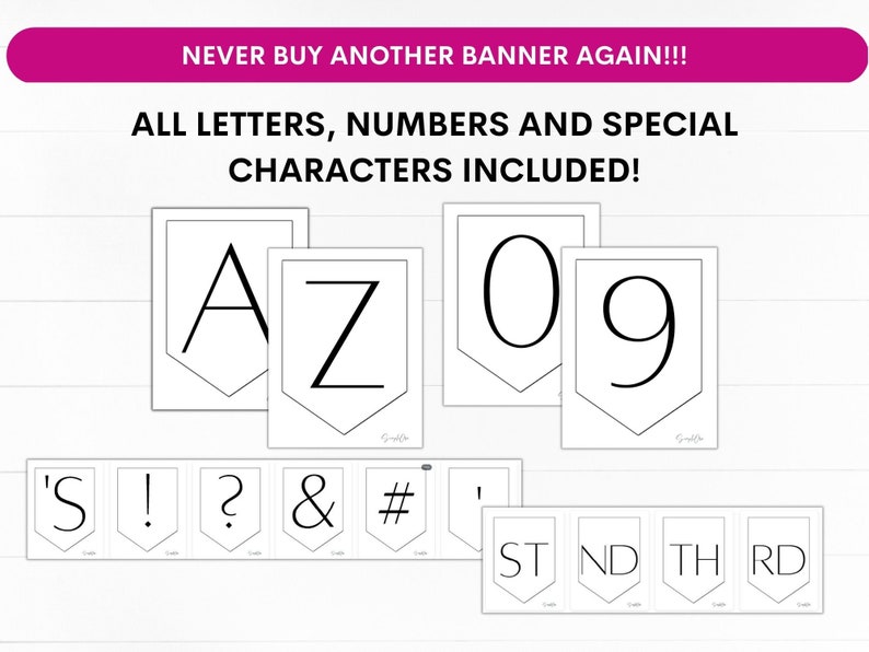 Custom Printable PDF BANNER Printable Alphabet Letter Banner - Etsy