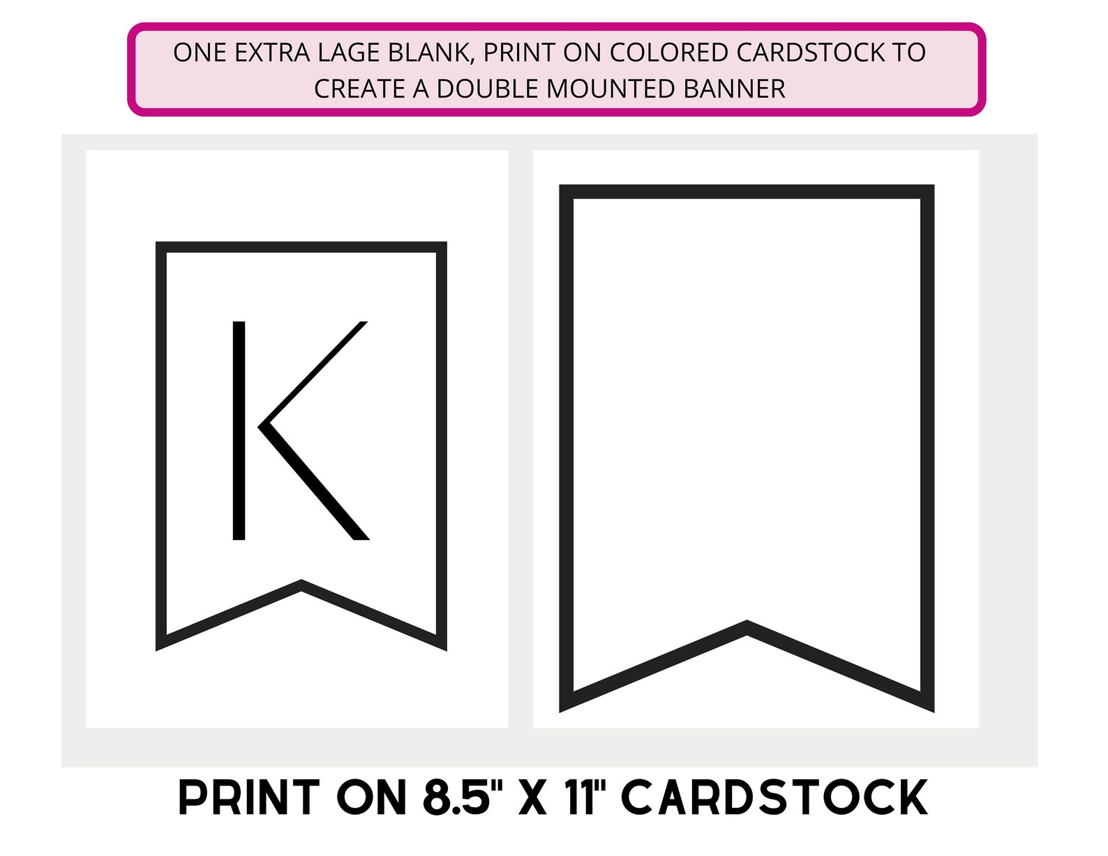 Custom Printable PDF BANNER, Printable Alphabet Letter Banner ...