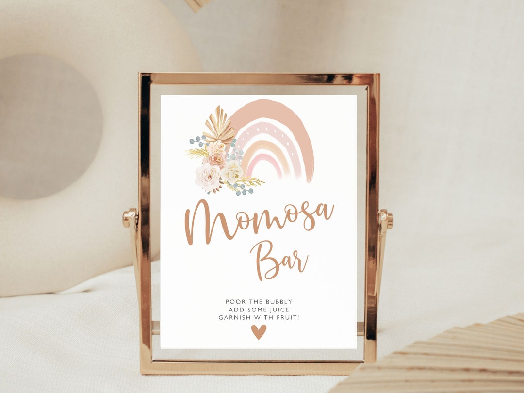 Momosa Sign Boho Rainbow Sign Boho Rainbow Mimosa Sign Boho Rainbow ...
