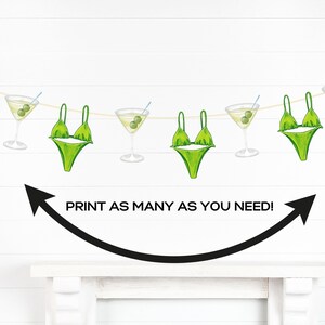 Bikinis and Martinis Banner Martini Themed Party Decorations Bikini ...