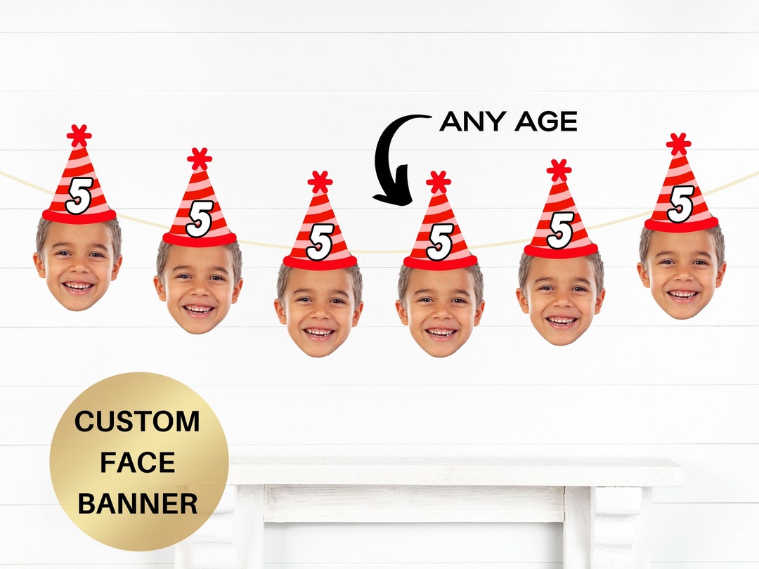 Personalized Birthday Banner Custom Face Photo Banner Custom - Etsy