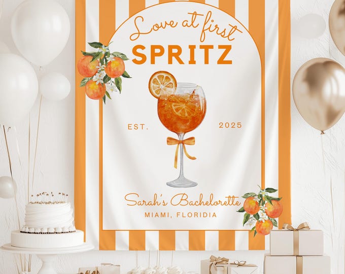 Aperol Spritz Bachelorette Theme Love at First Spritz Feeling Spritzy ...