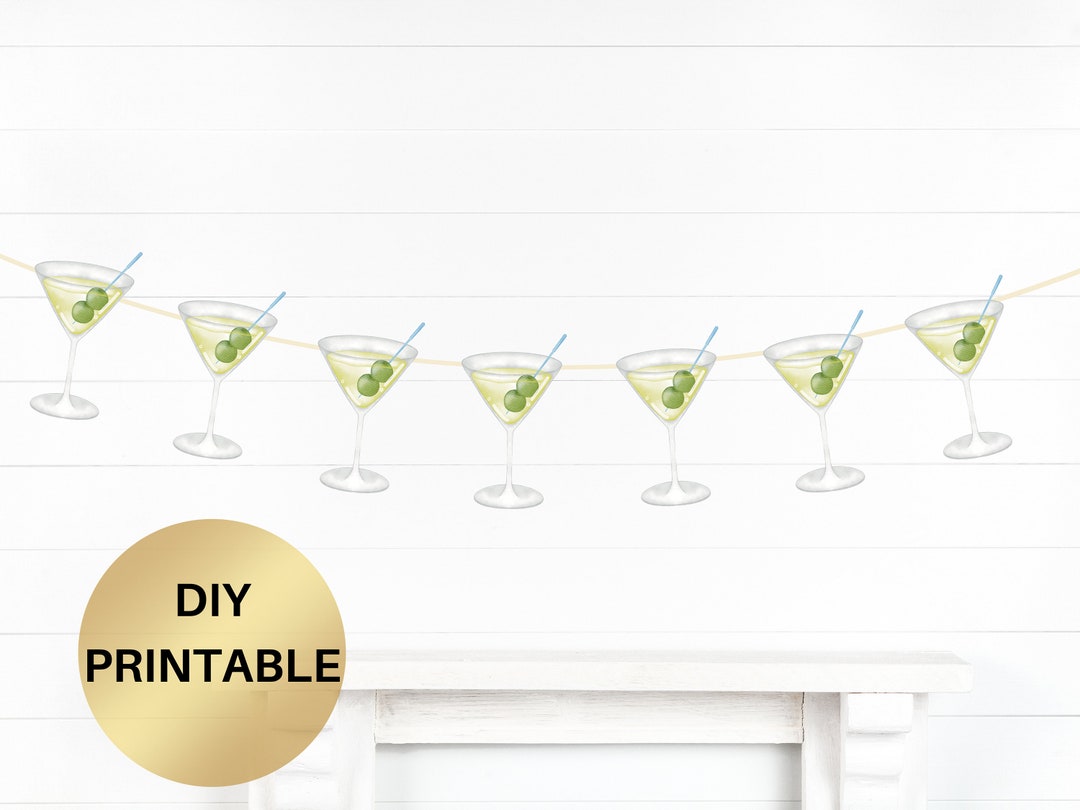 Martini Banner Martini Bachelorette Weenies and Martinis Bachelorette ...