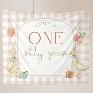 One Silly Goose Birthday Personalized Banner 1st Birthday Silly Goose ...