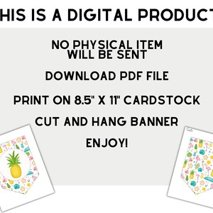 Custom Printable PDF BANNER, Tropical Printable Banner Luau Birthday ...