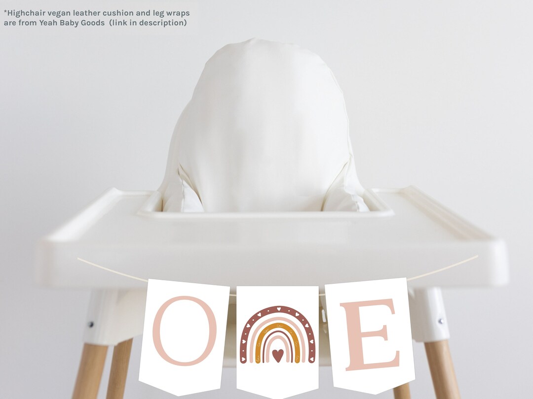 Rainbow High Chair Banner Printable, 1st Birthday Banner for High Chair ...