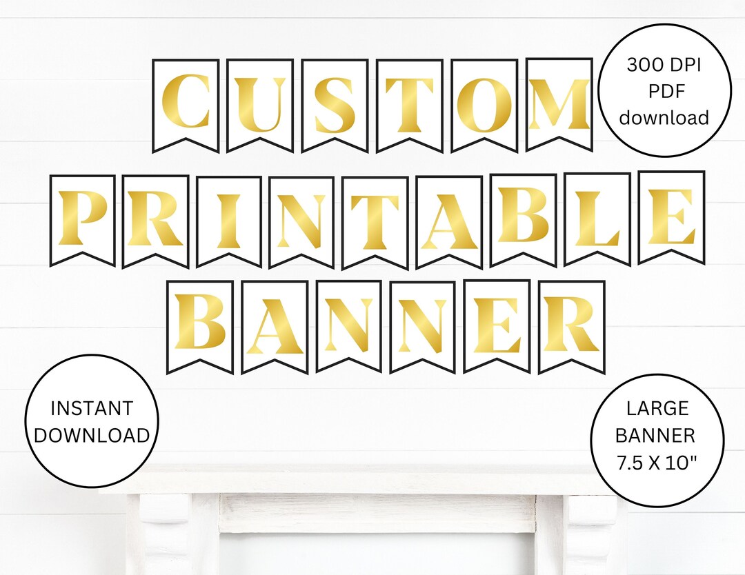 DIY Printable PDF BANNER, Alphabet Letter Banner, Printable Swallowtail ...