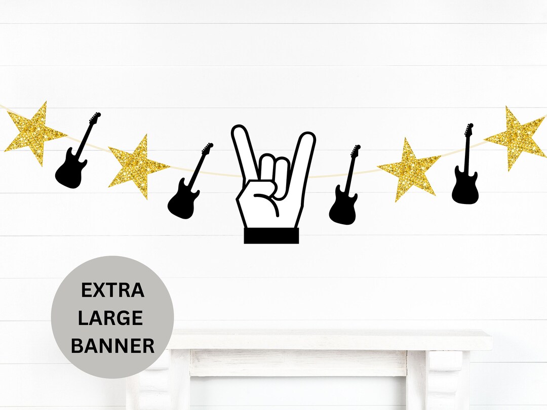 Rock Hand Garland Music Party Decorations Rock Star Banner - Etsy