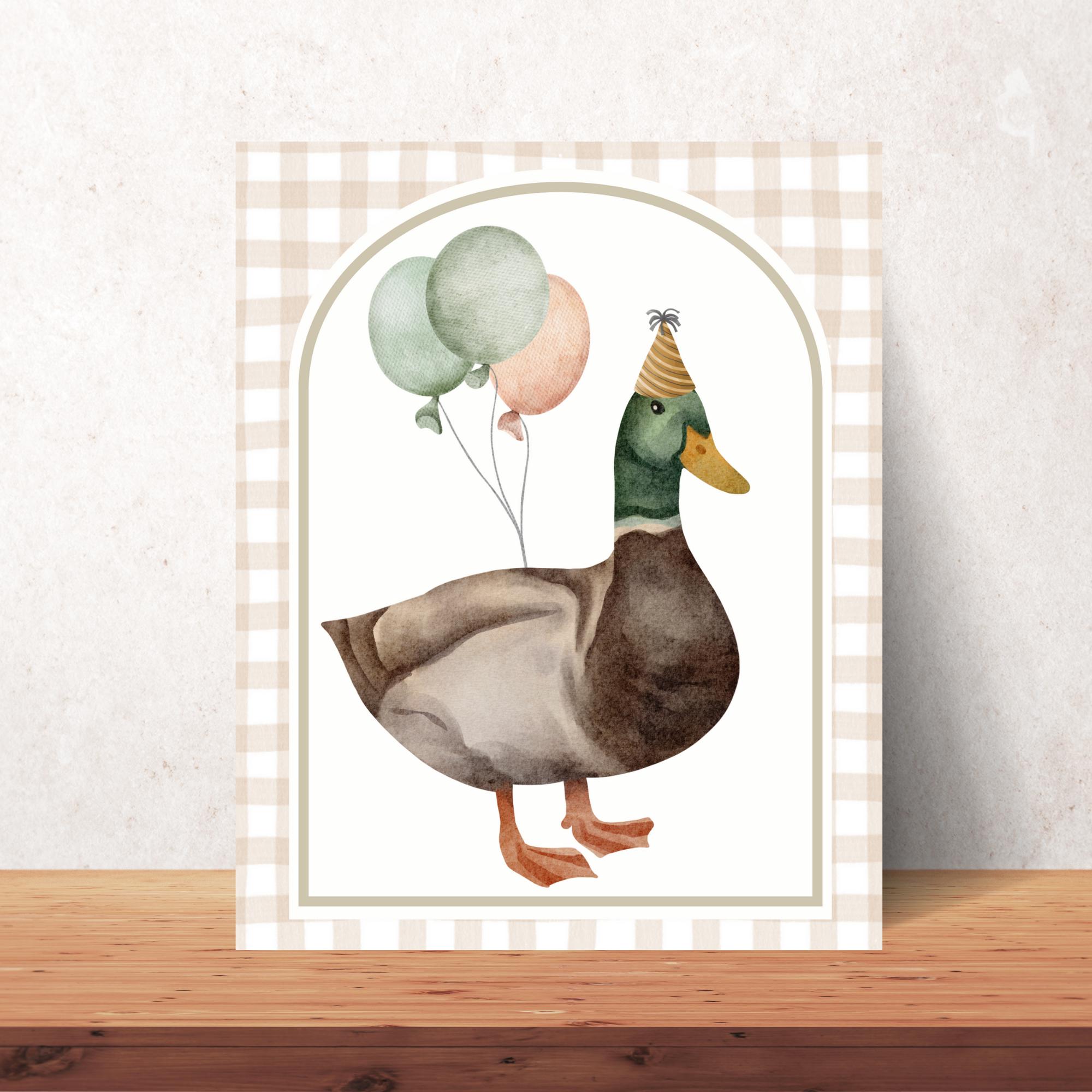One Lucky Duck Birthday Sign Mallard Duck Theme 1st Birthday Sign Duck ...