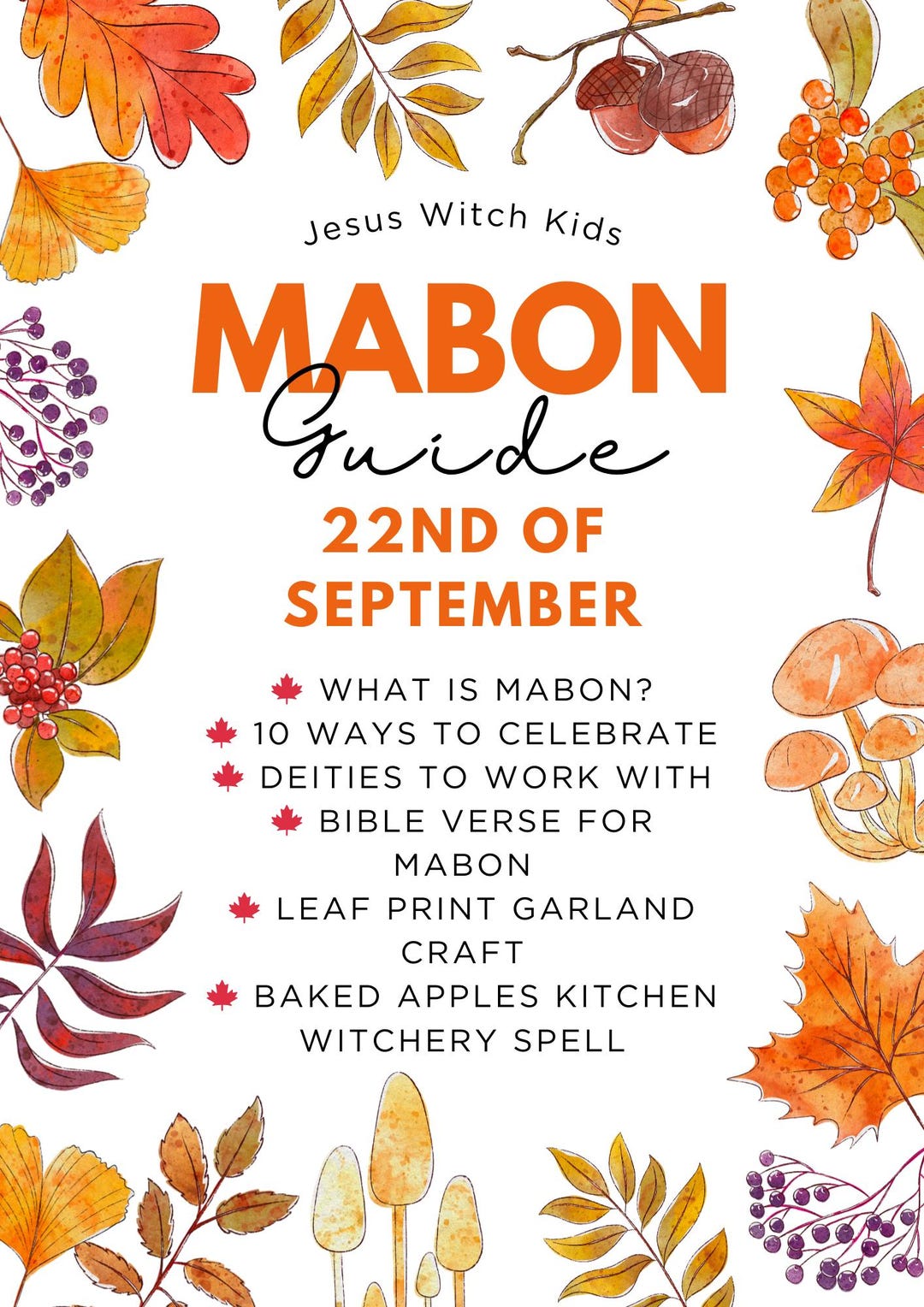 Mabon Guide for Witchlings; Christian Witchery, Kid Witchcraft ...