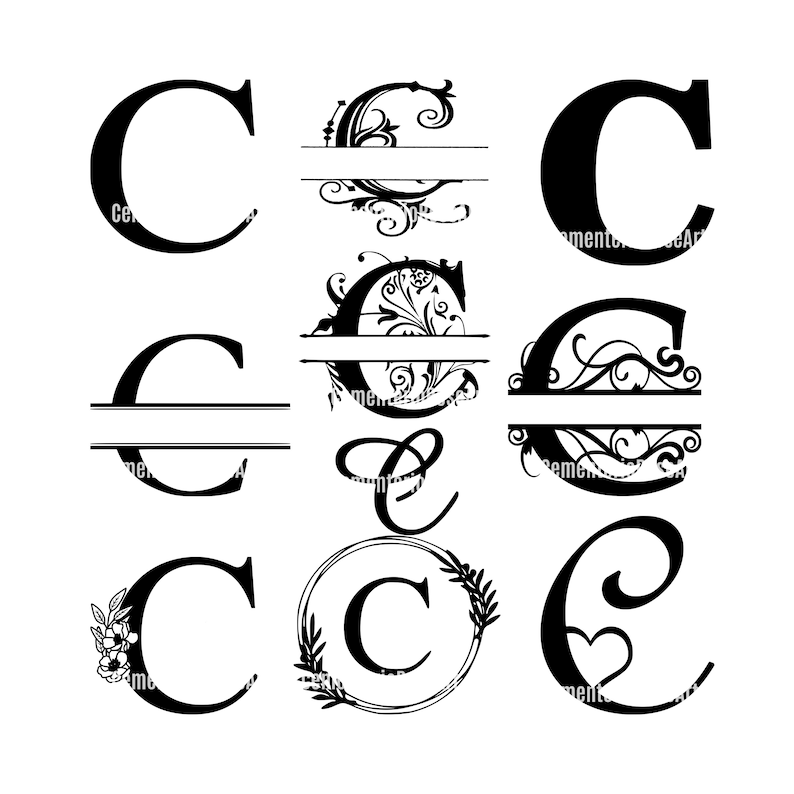 C Monogram - Rose Floral Alphabet - Mothers Day - Birtday - Alphabet ...