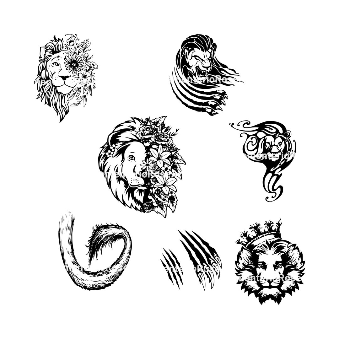 Lion SVG Bundle - Animal SVG - Lion With Crown SVG - Digital - Cricut ...