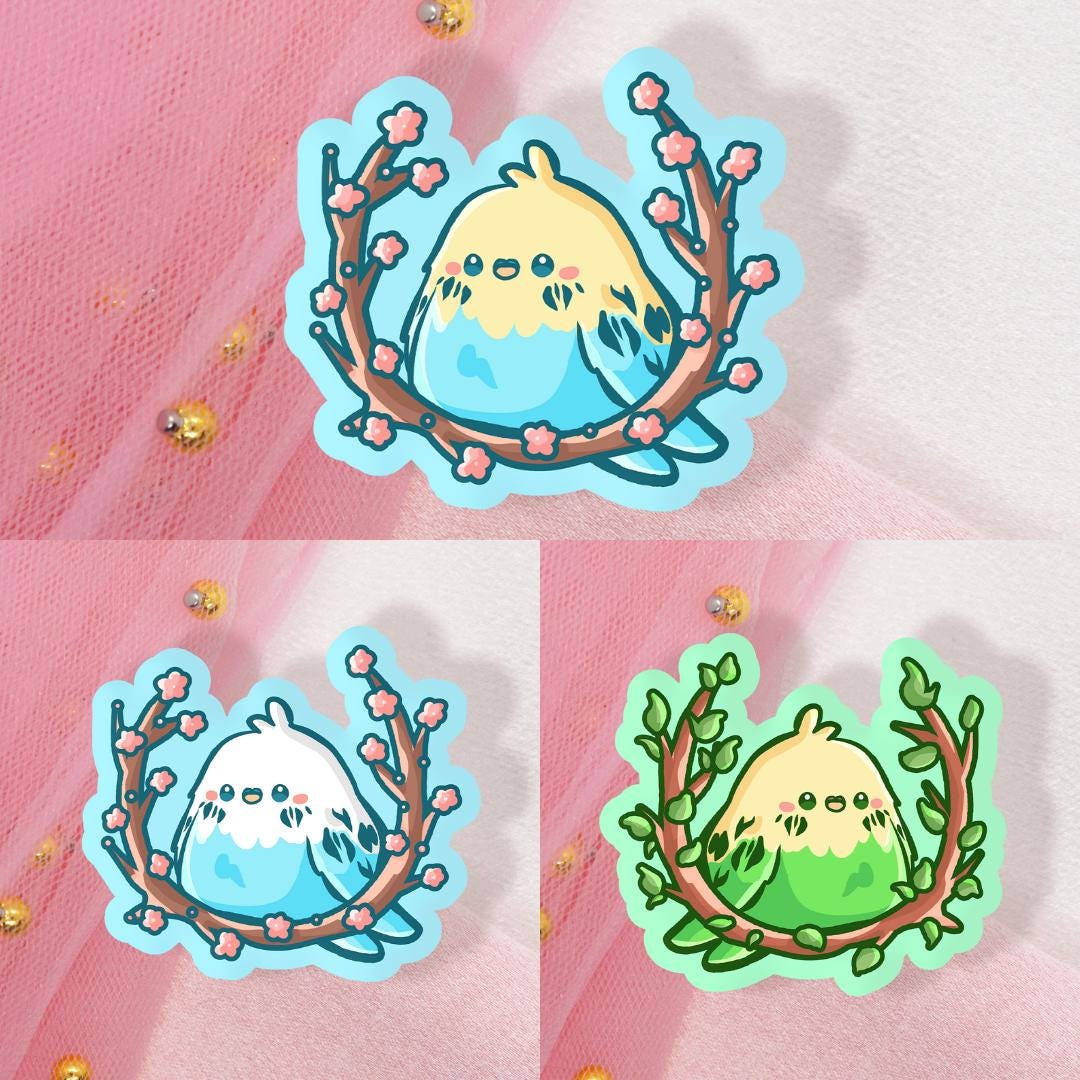 Cute Kawaii Budgie Stickers | Budgie | Pet Bird Parrot | Laptop ...