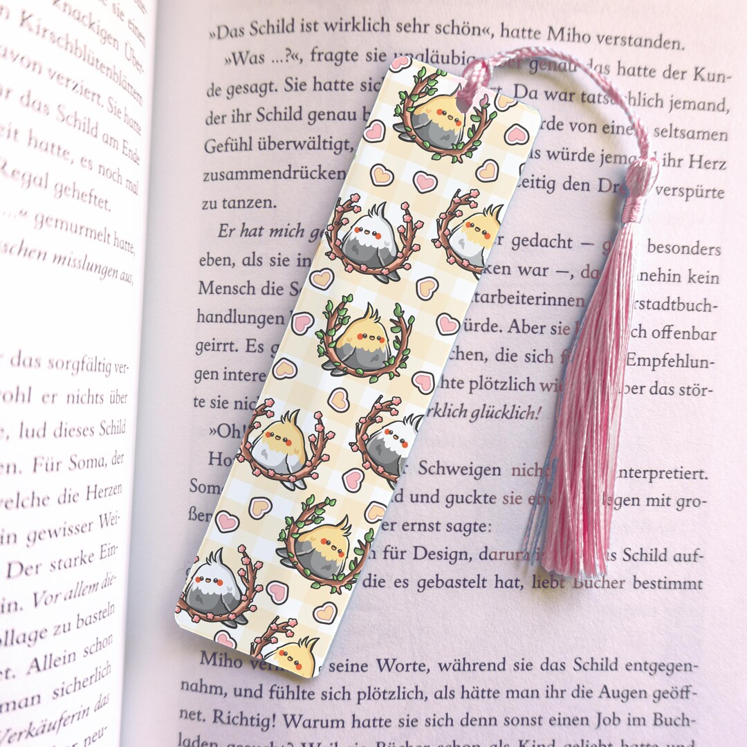 Kawaii Cockatiel Acrylic Bookmark | Cockatiel Vinyl Bookmark | Pets ...