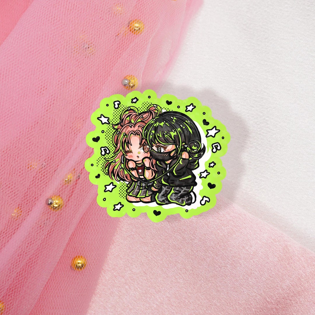 Cute Kawaii Holo Anime Girls Stickers Couple Laptop Stickers Stickers ...