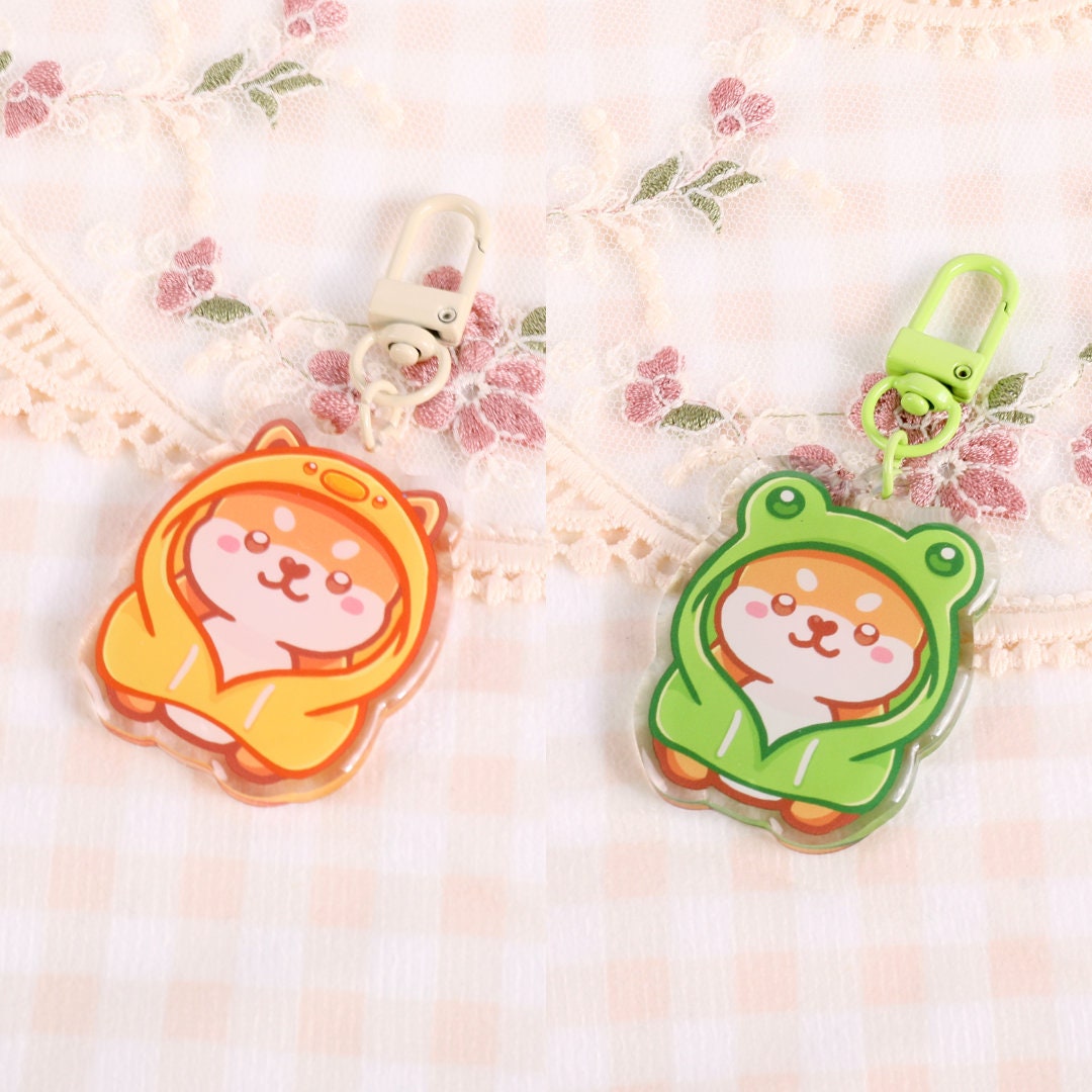 Kawaii Shiba Inu With Frog Duck Hoodie Keychain Cute Puppy Dog Puppy ...