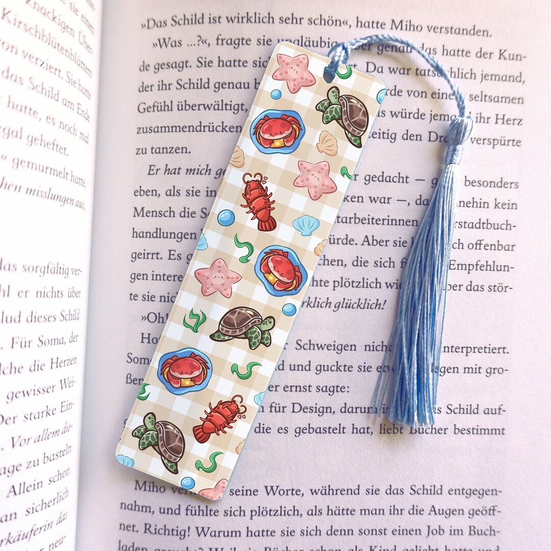 Kawaii Beach Animals Acrylic Bookmarks | Cute Beach Vinyl Bookmarks ...