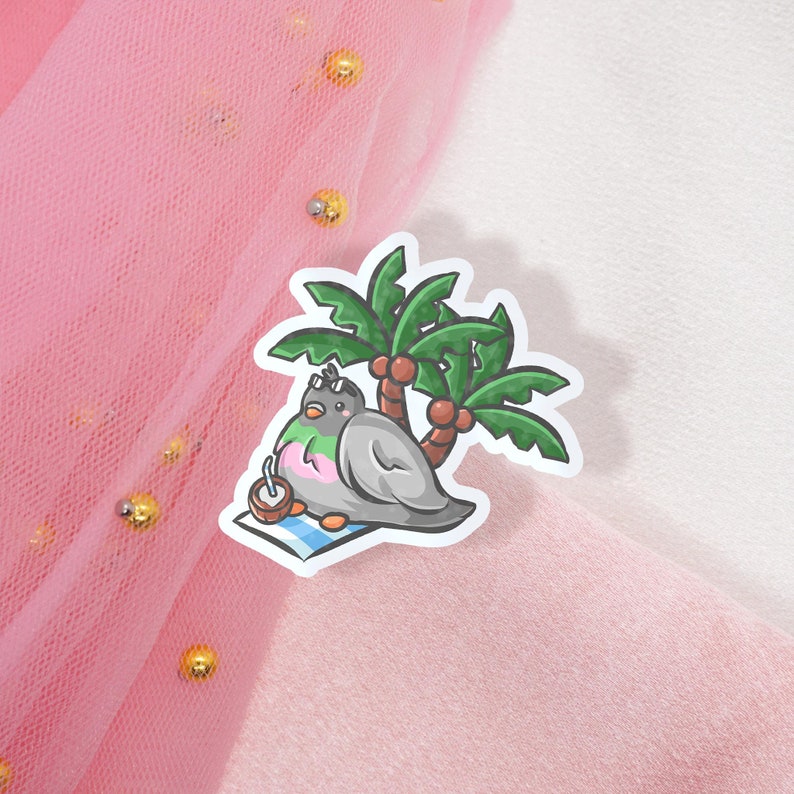 Cute Kawaii Holo Pigeon Stickers | Vacation Pigeon | Vacation Pigeon ...
