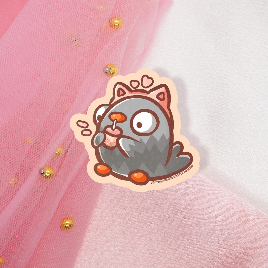 Cute Kawaii Holo Pigeon Stickers | Bubble Tea Pigeon | Pigeon Tea Time ...
