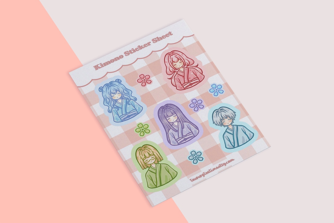Kimono Sticker Sheet Kimono Fashion Japan Style Japanese Clothing ...