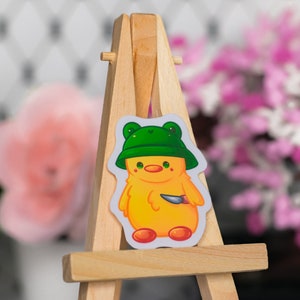 Cute Sticker Single or Set Yellow Duck Chicks Chicken With Knives Bird ...
