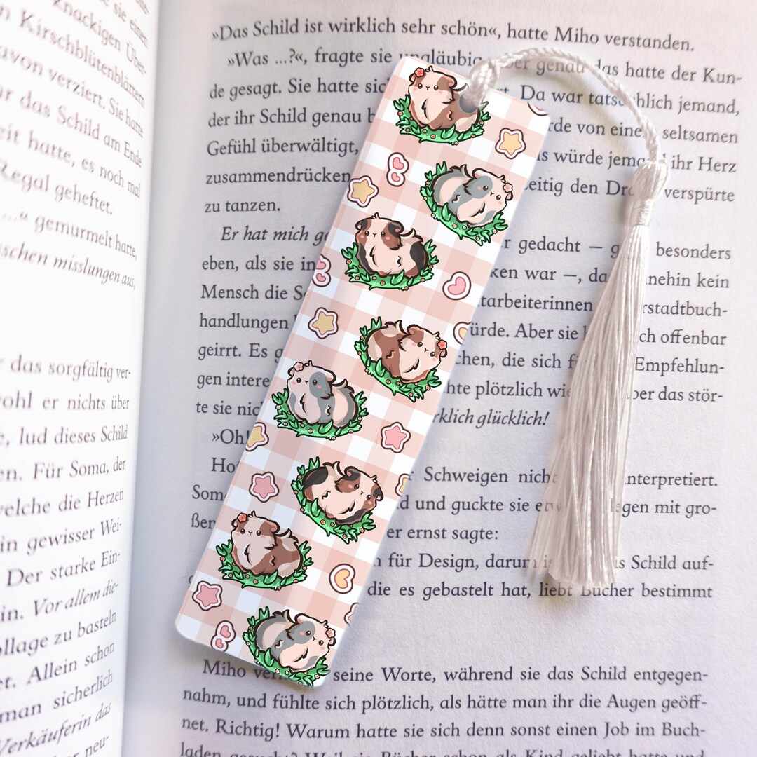 Kawaii Guinea Pig Acrylic Bookmark | Guinea Pig Vinyl Bookmark | Rodent ...
