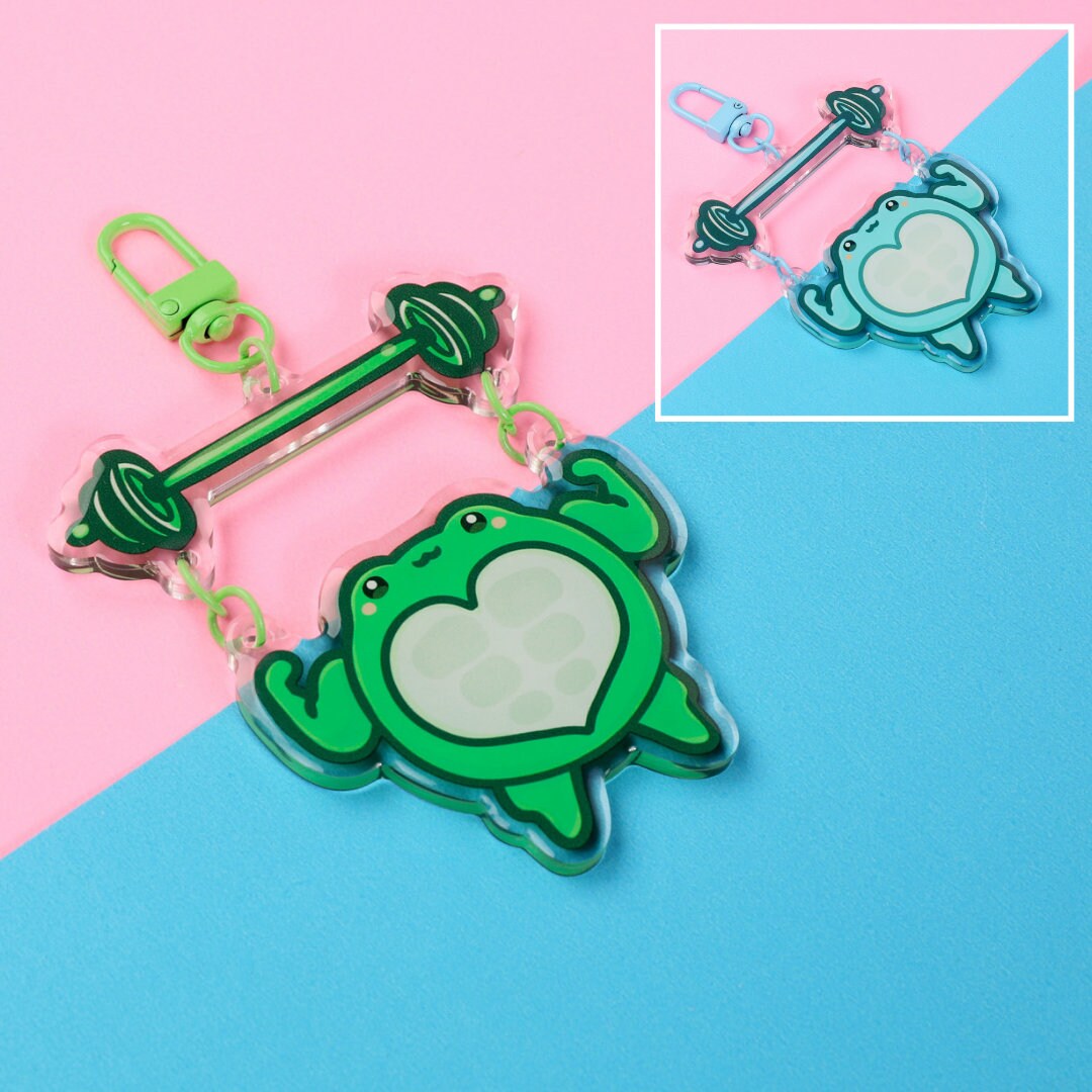 Cute Kawaii Froggy Keychain Gym Muskel Frosch Froggy Froggie Keychain ...