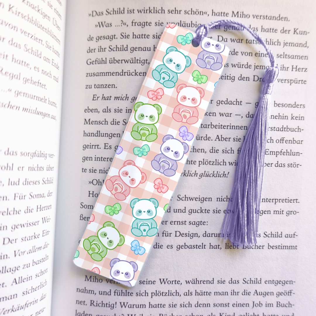 Kawaii Panda Bears Acrylic Bookmarks | Cute Pandas Vinyl Bookmarks ...