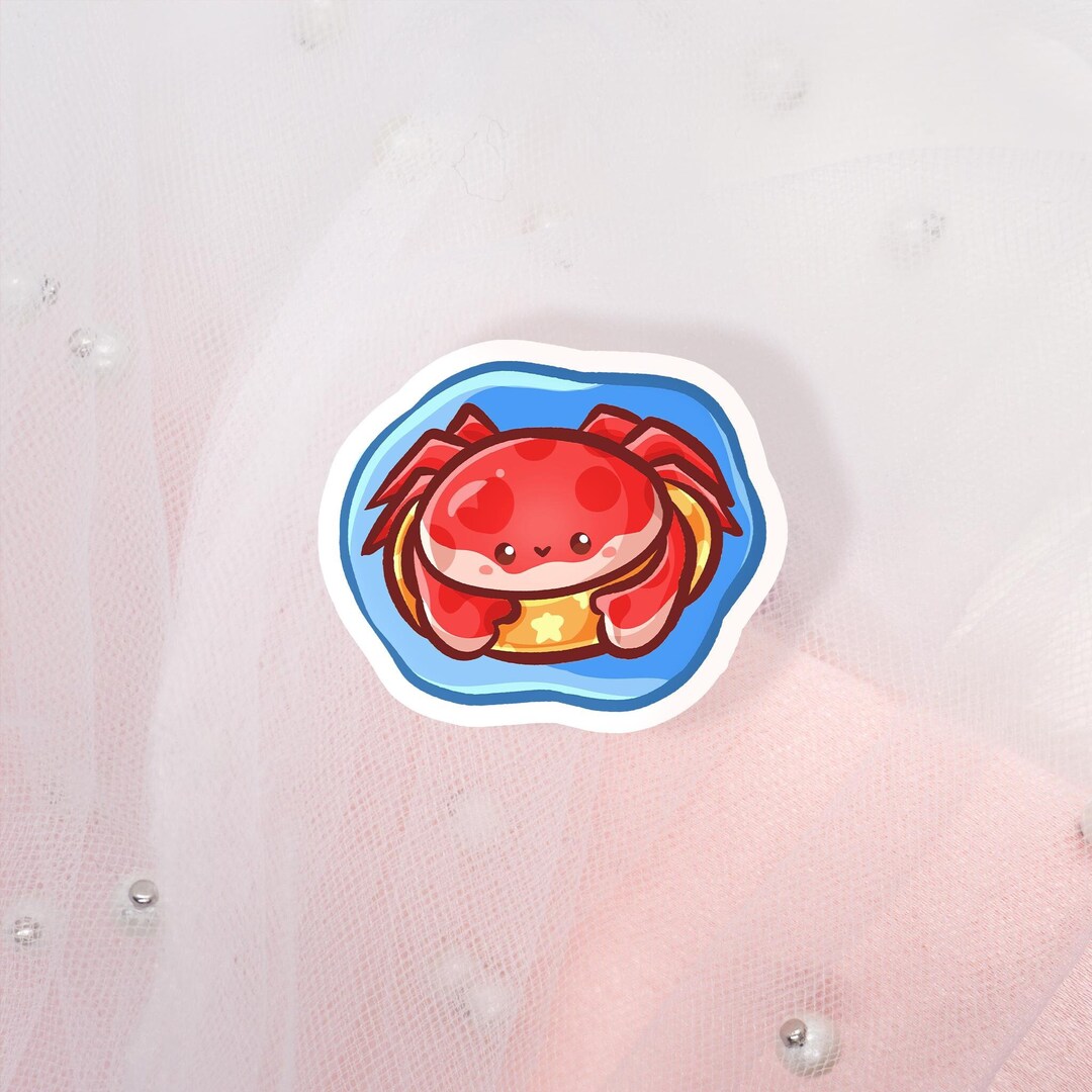 Cute Kawaii Crab Sticker Crab Ocean Sea Animal Laptop Stickers Decals ...