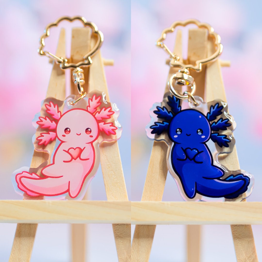 Kawaii Axolotl Keychain Axolotls Cute Adorable Keyring Animal Keycharm ...