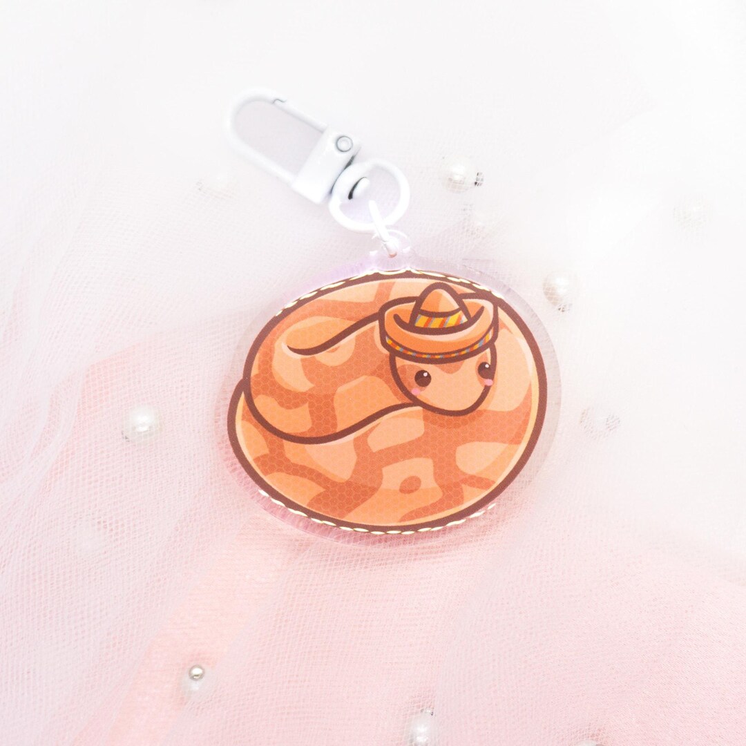 Kawaii Sombrero Snake Keychain | Snek Meme | Snake With Hat | Brown ...