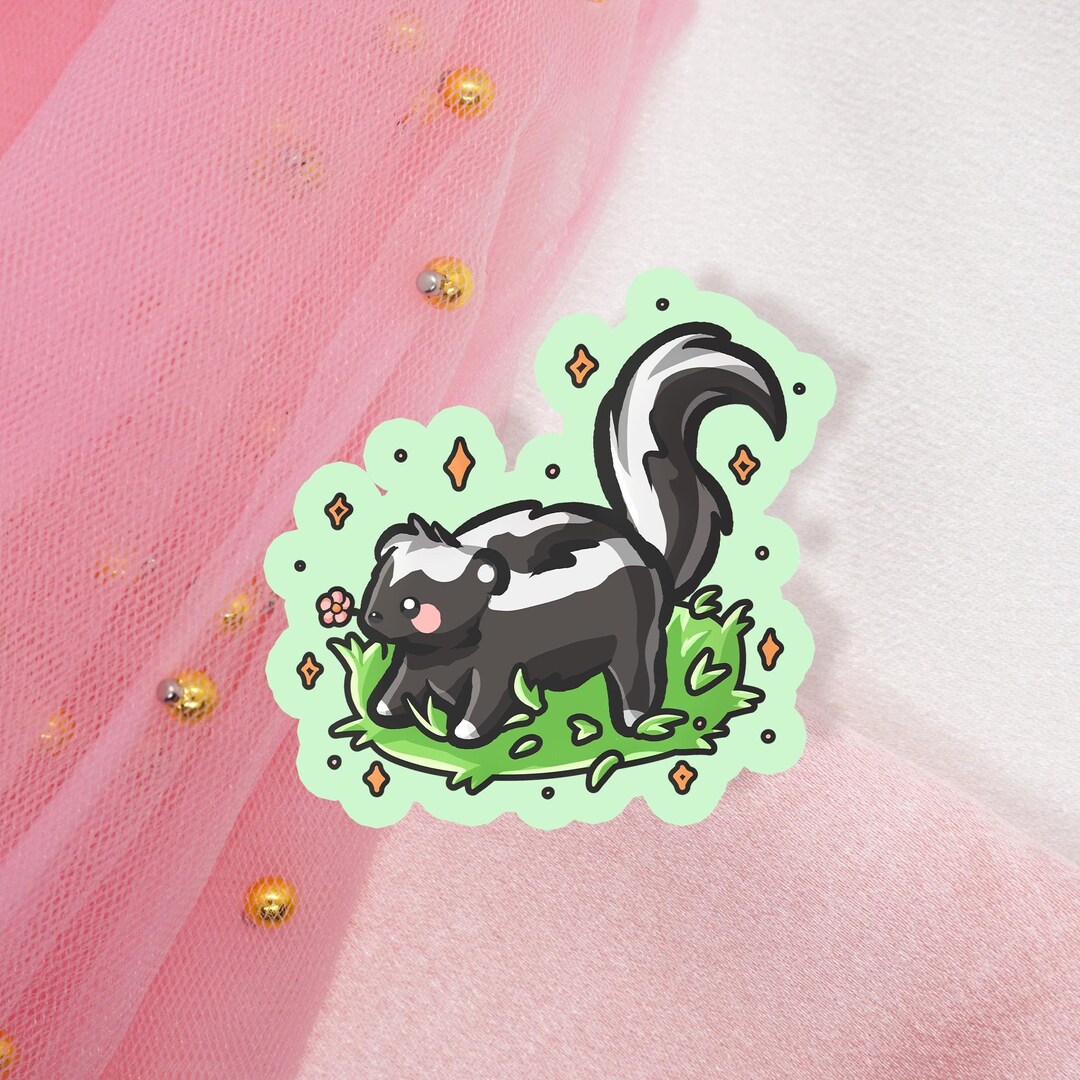 Cute Kawaii Skunk With Flower Sticker | Skunk With Flower Love | Laptop ...