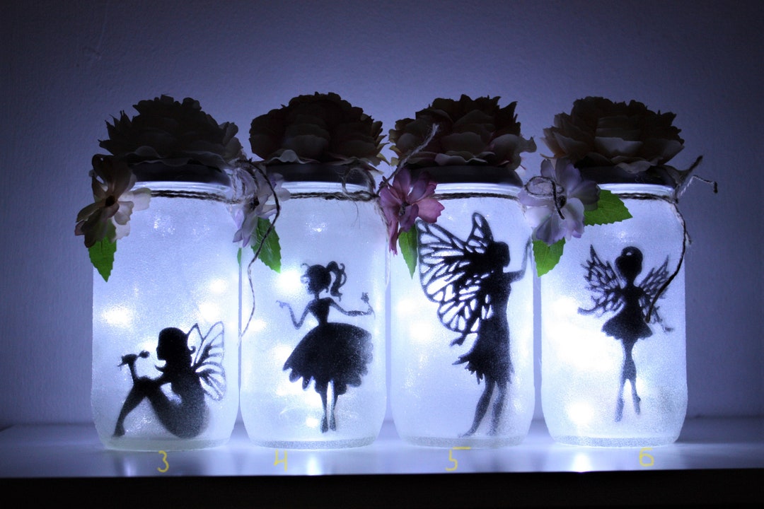 Personalised Fairy Night Light | Mood Lighting | Fairy Sitting in a Jar ...
