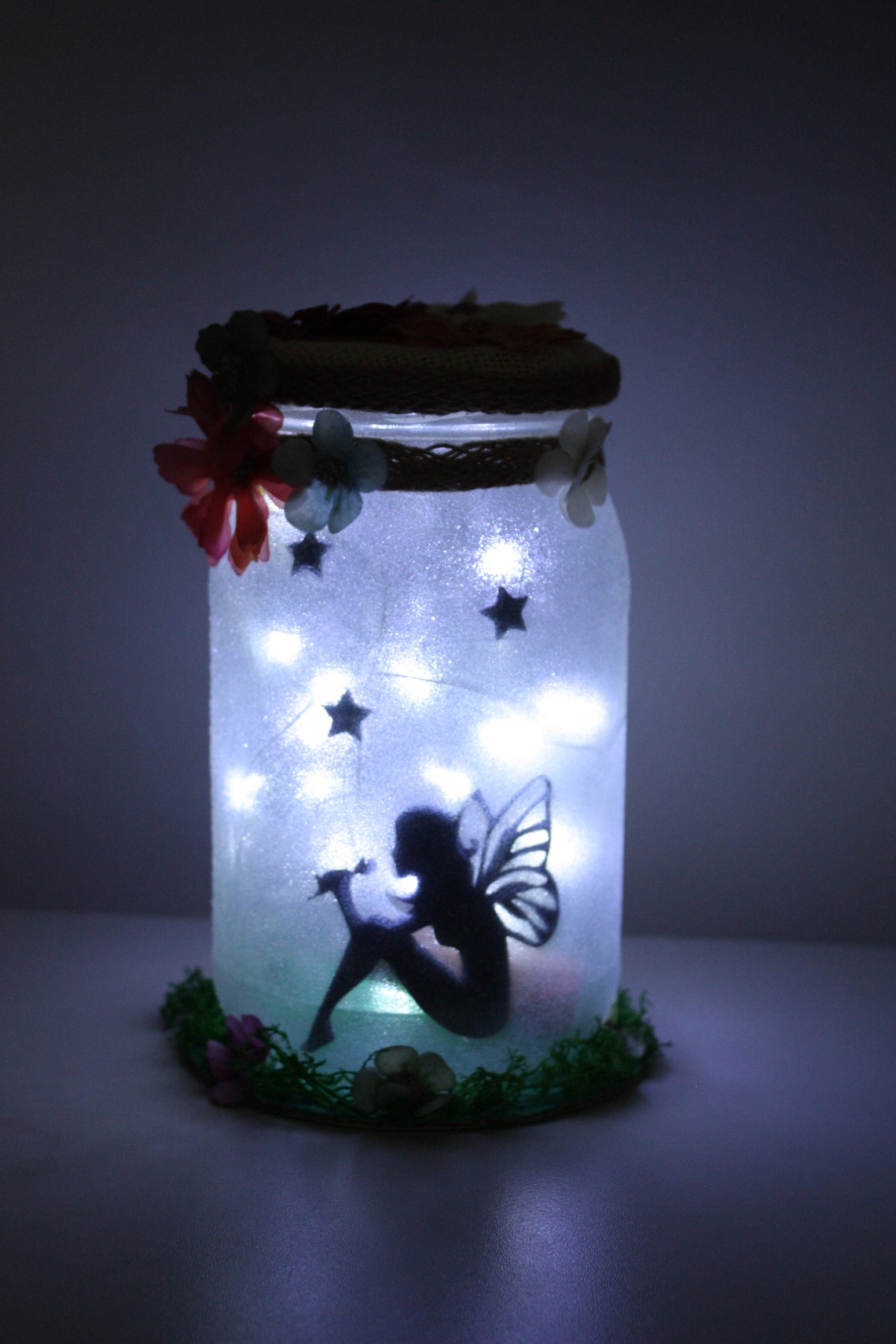 Fairy Night Light Mood Lighting Fairy Sitting in a Jar - Etsy