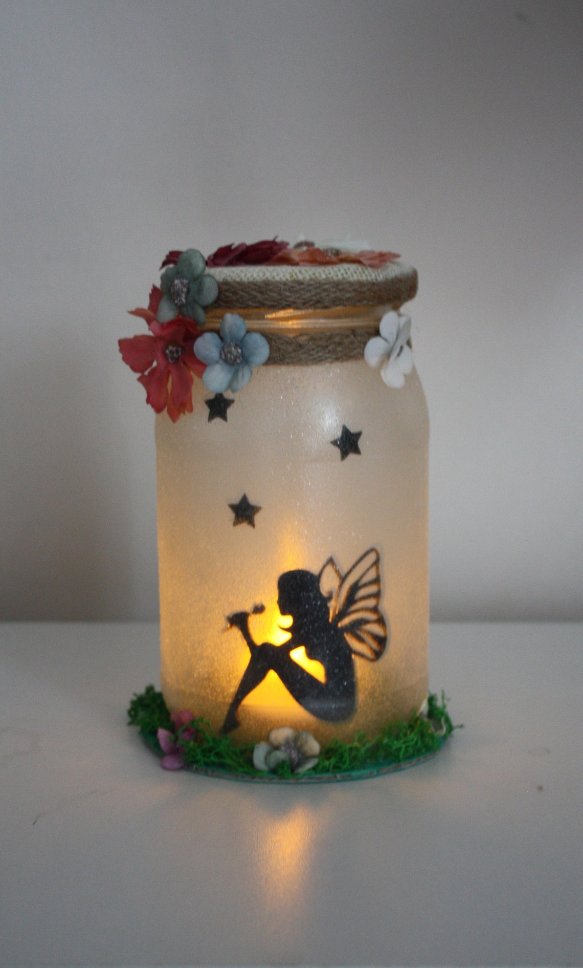 Fairy Night Light Mood Lighting Fairy Sitting in a Jar - Etsy