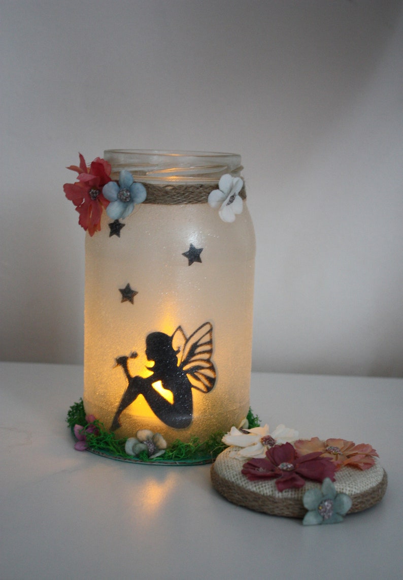 Fairy Night Light | Mood Lighting | Fairy Sitting in a Jar | Fairy Jar ...