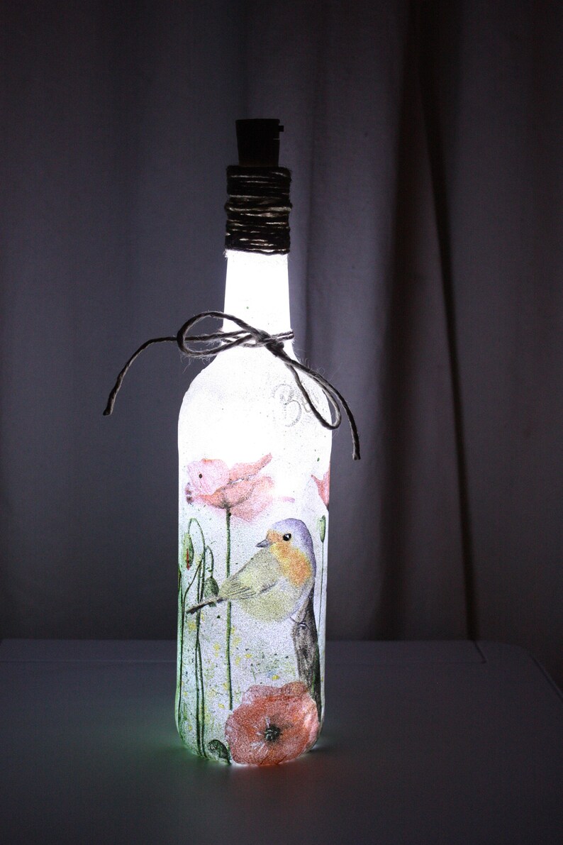 LED Robins Bottle Light, Bottle Lamp, Wine Bottle Bottle Lamp, Wine ...