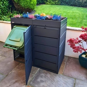 Premium Wheelie Bin Store With Green Roof Planter - 240L - Eden ...