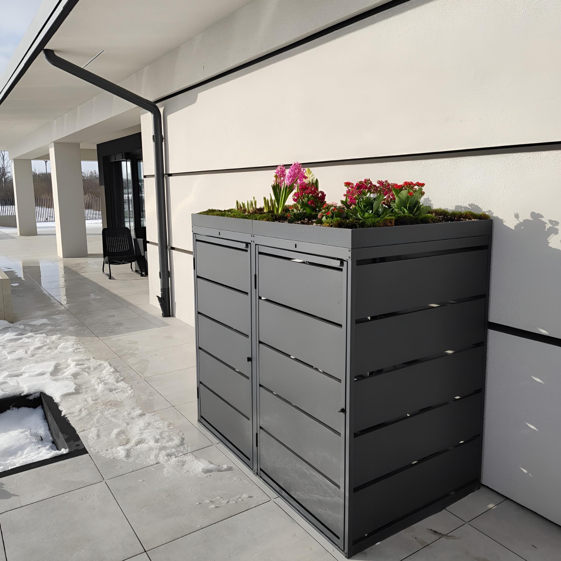 Premium Wheelie Bin Store With Green Roof Planter - 240L - Eden ...