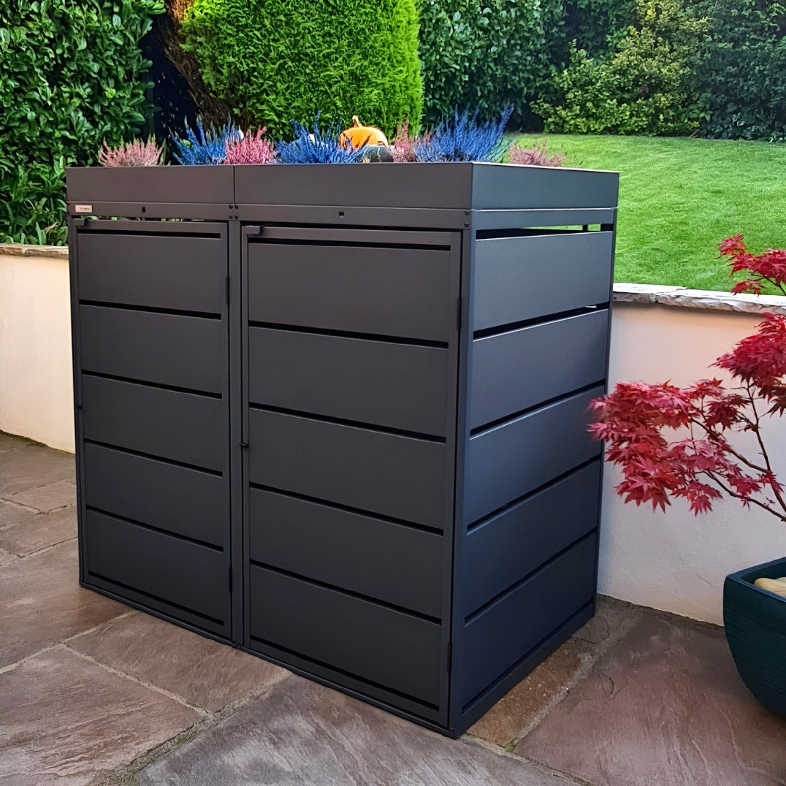 Premium Wheelie Bin Store With Green Roof Planter - 240L - Eden ...