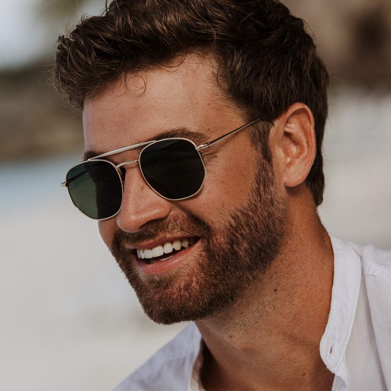 Men's AVIATOR Sunglasses G15 Lenses Comfortable Pilot Eyewear 100% UV ...